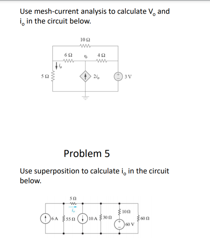 Solved Use mesh-current analysis to calculate V. and i in | Chegg.com