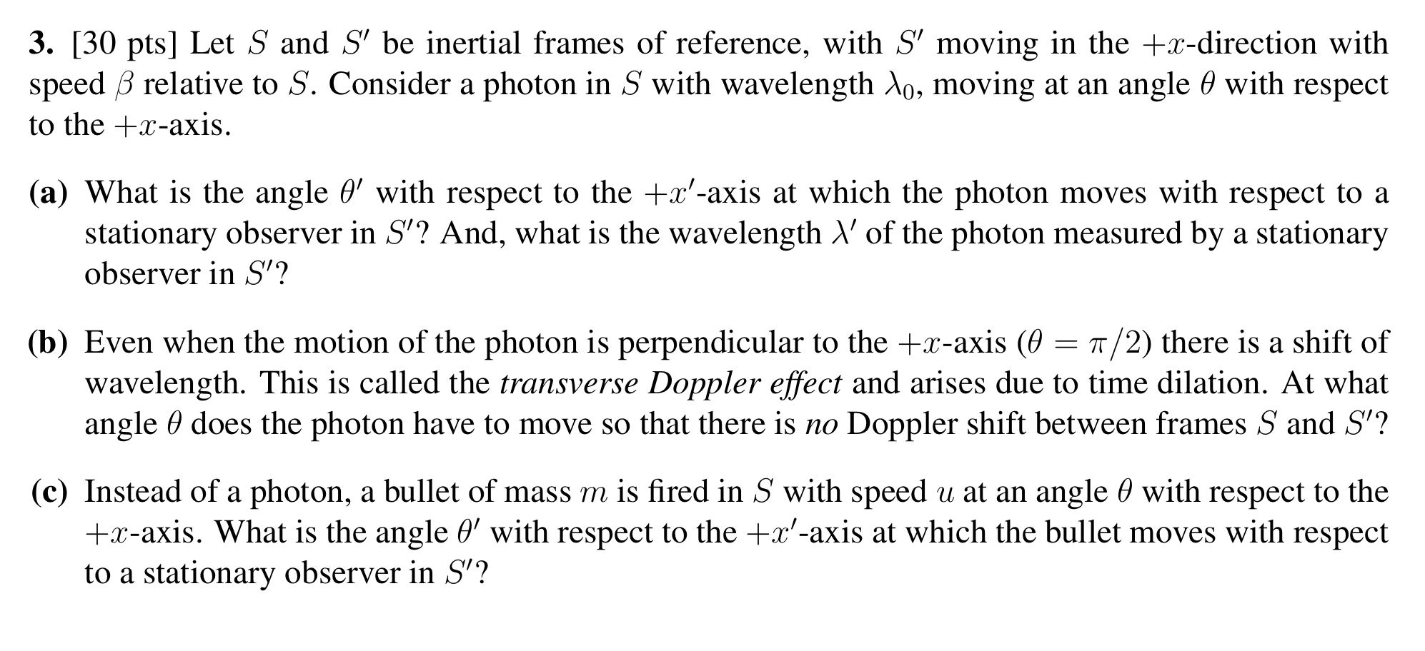 Solved 3. [30 pts] Let S and S′ be inertial frames of | Chegg.com