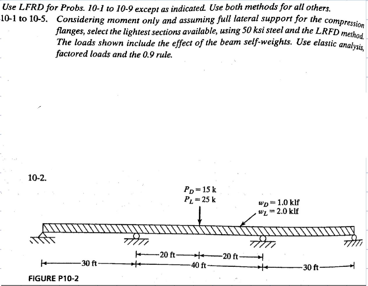 Solved Use LFRD for Probs. 10-1 to 10-9 except as indicated. | Chegg.com