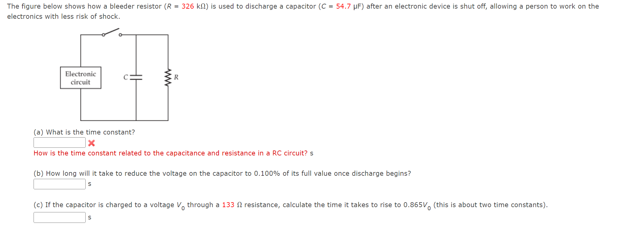 Solved The figure below shows how a bleeder resistor | Chegg.com