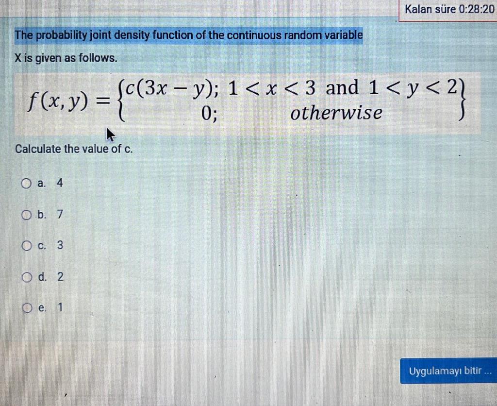 Solved The probability joint density function of the | Chegg.com