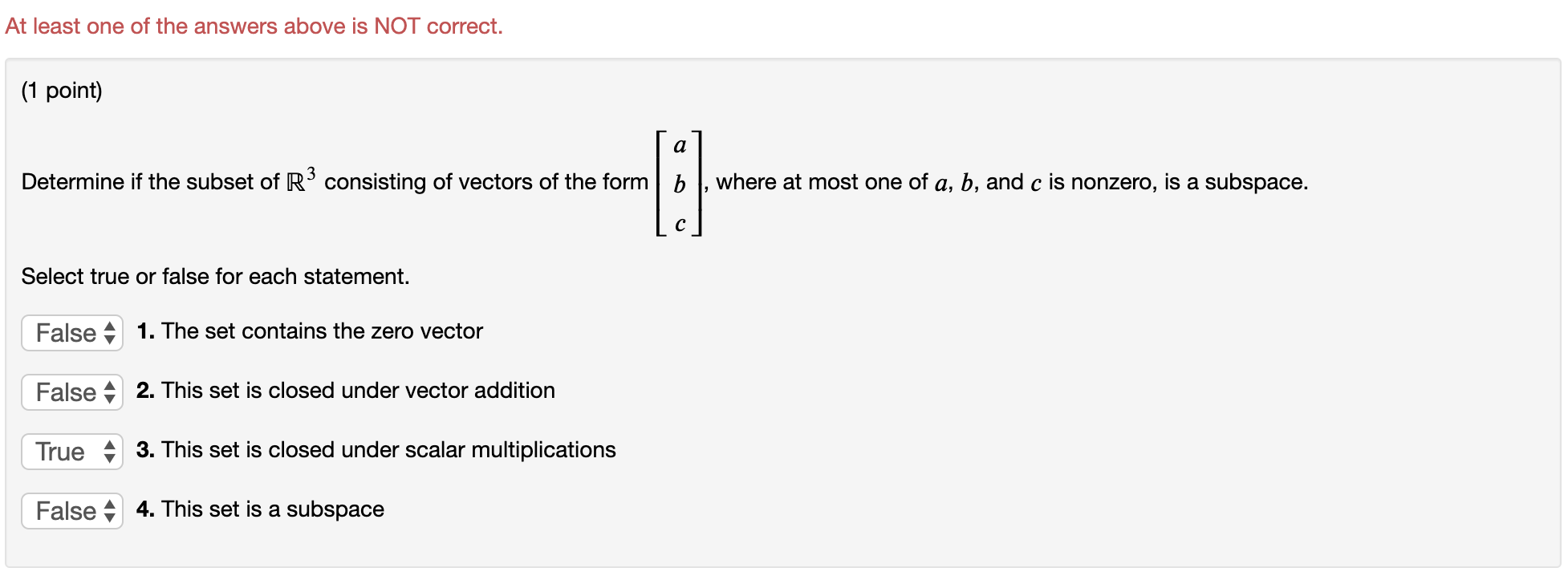 Solved At Least One Of The Answers Above Is Not Correct 1