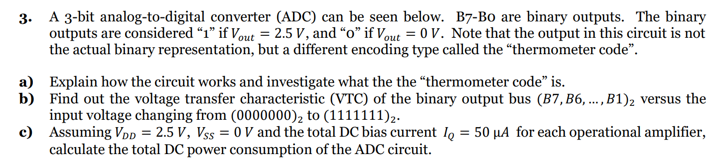 Solved 3. A 3-bit analog-to-digital converter (ADC) can be | Chegg.com