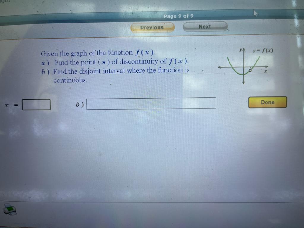 Given the graph of the function f(x) : a) Find the | Chegg.com
