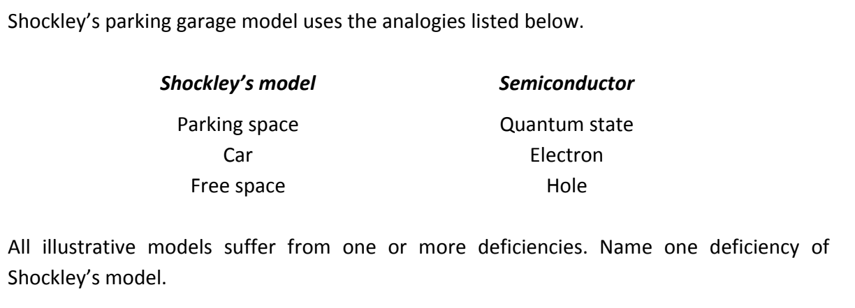 Solved Shockley's parking garage model uses the analogies | Chegg.com