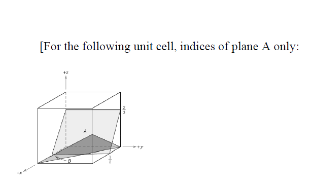 Solved [For the following unit cell, indices of plane A | Chegg.com