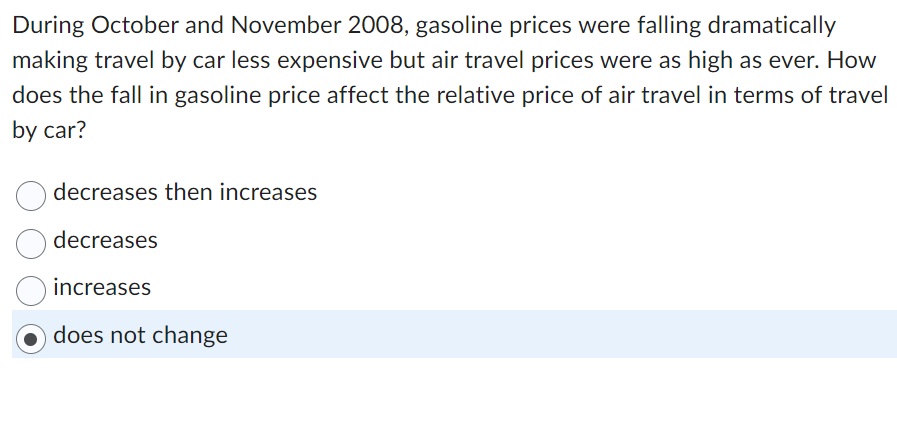Solved During October and November 2008 , gasoline prices | Chegg.com