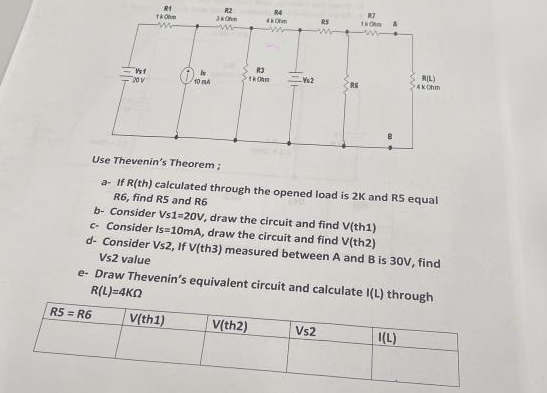 Solved Use Thevenin's Theorem; a- If R(th) calculated | Chegg.com