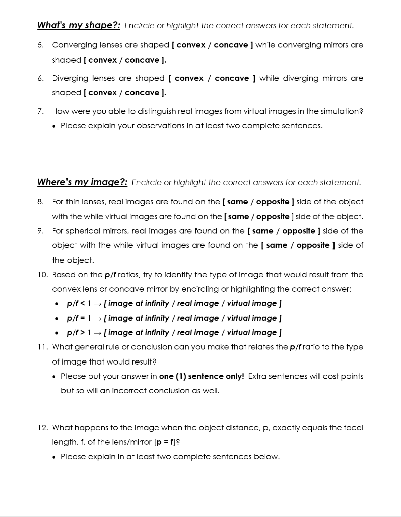 Solved What's my shape?: Encircle or highlight the correct | Chegg.com