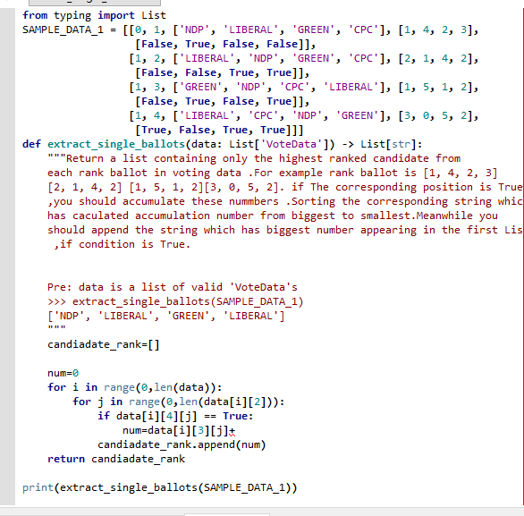 Solved from typing import List SAMPLE_DATA_1 = [[0, 1, | Chegg.com
