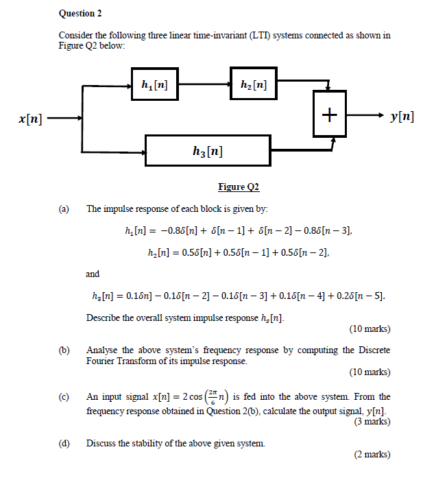 Solved Question 2 Consider the following three linear | Chegg.com