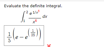 Solved Evaluate the definite integral. 12 e 1/3 - dx Ji X6 | Chegg.com