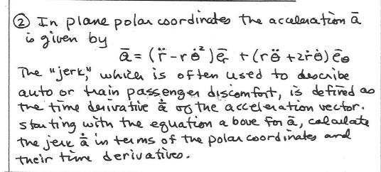 Solved | In plane polar coordinates the acceleration ā is | Chegg.com