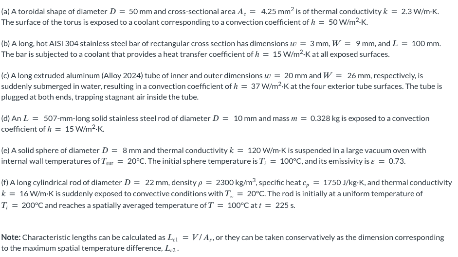 Solved For each of the following cases, determine an | Chegg.com
