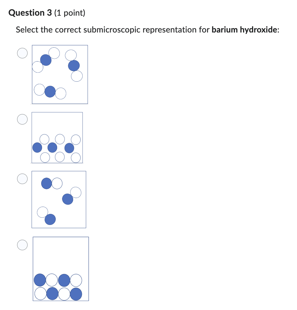Solved Select the correct submicroscopic representation for | Chegg.com
