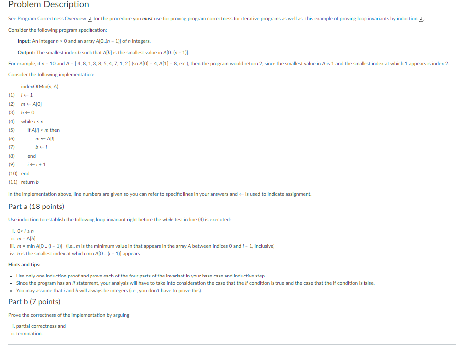 Solved Consider the following program specification: Input: | Chegg.com