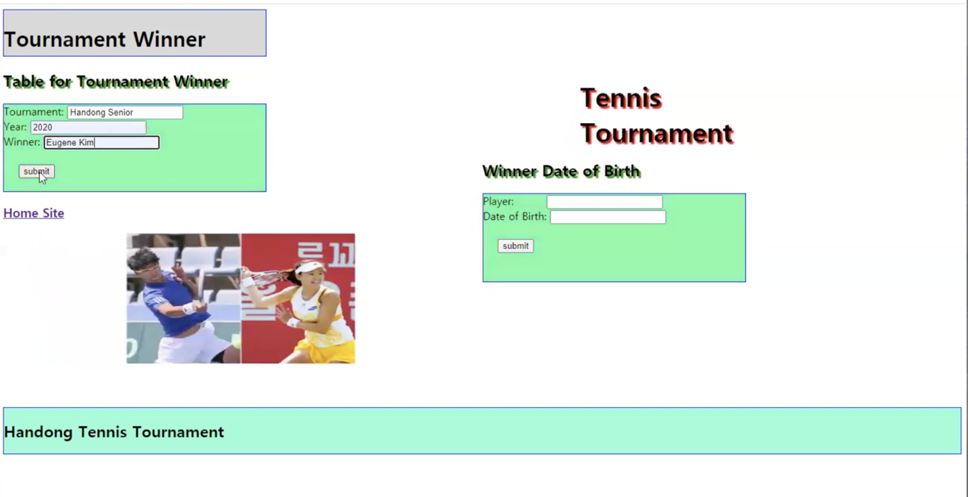 Solved Tournament Winner Table for Tournament Winner | Chegg.com