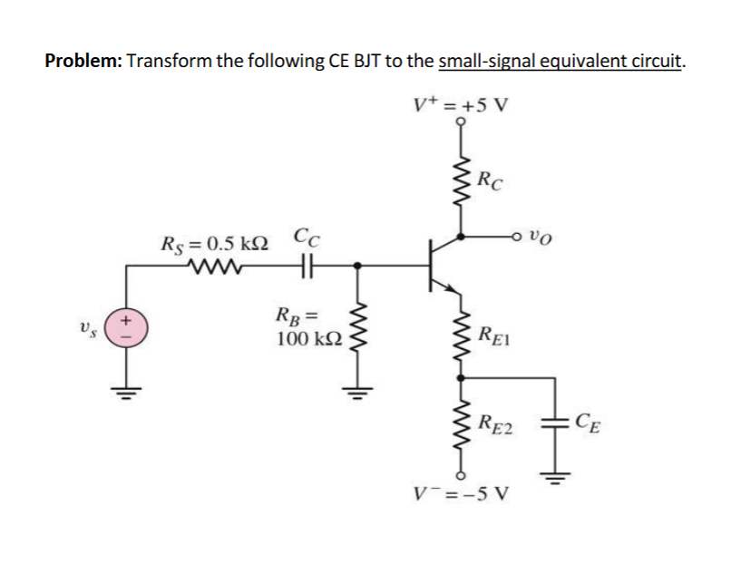 Solved Problem: Transform the following CE BJT to the | Chegg.com