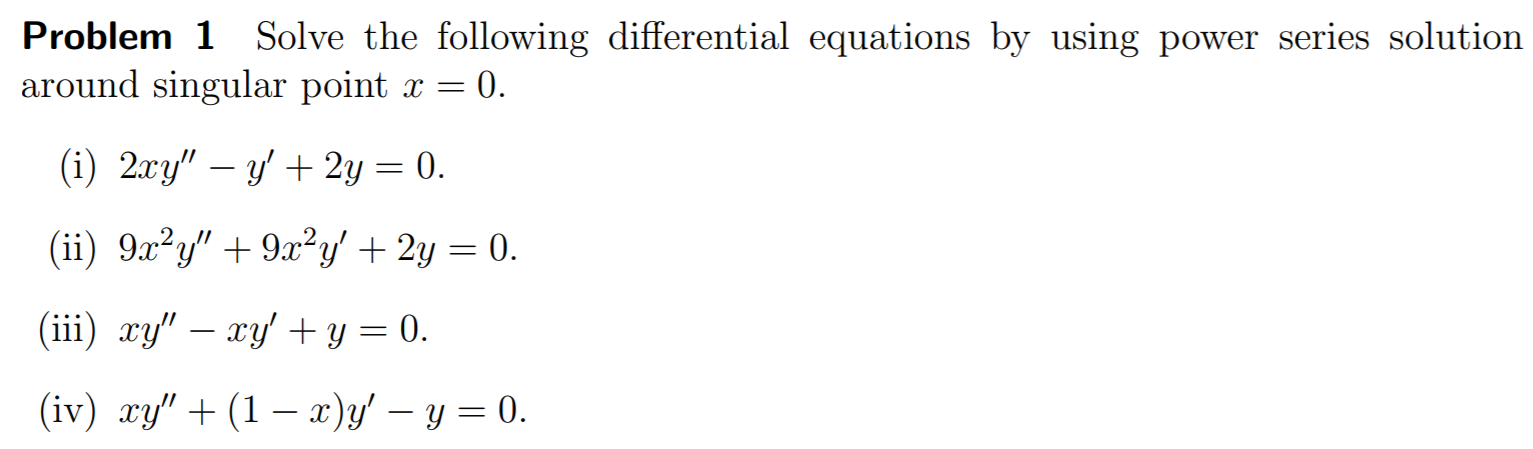 Solved Solve the following differential equations by using | Chegg.com