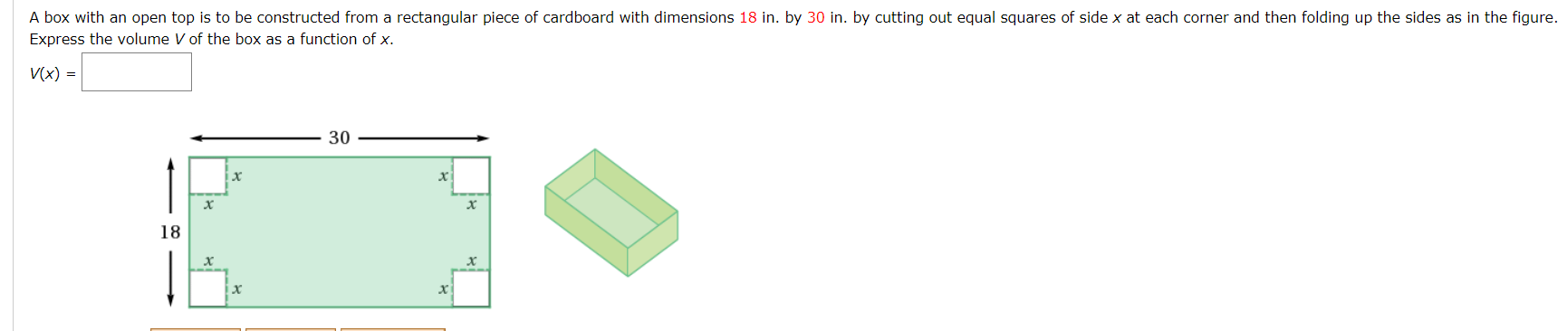 Solved A box with an open top is to be constructed from a | Chegg.com
