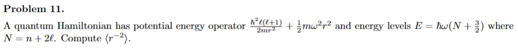 A quantum Hamiltonian has potential energy operator | Chegg.com