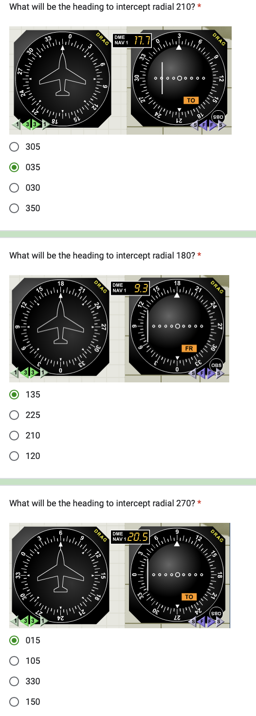 Solved What will be the heading to intercept radial 210? * | Chegg.com