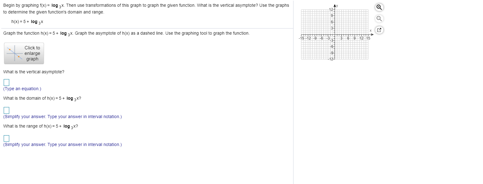 Solved Begin by graphing f(x) = log 3x. Then use | Chegg.com
