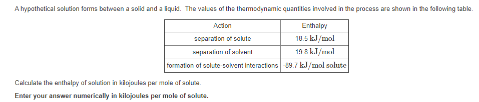 Solved A hypothetical solution forms between a solid and a | Chegg.com