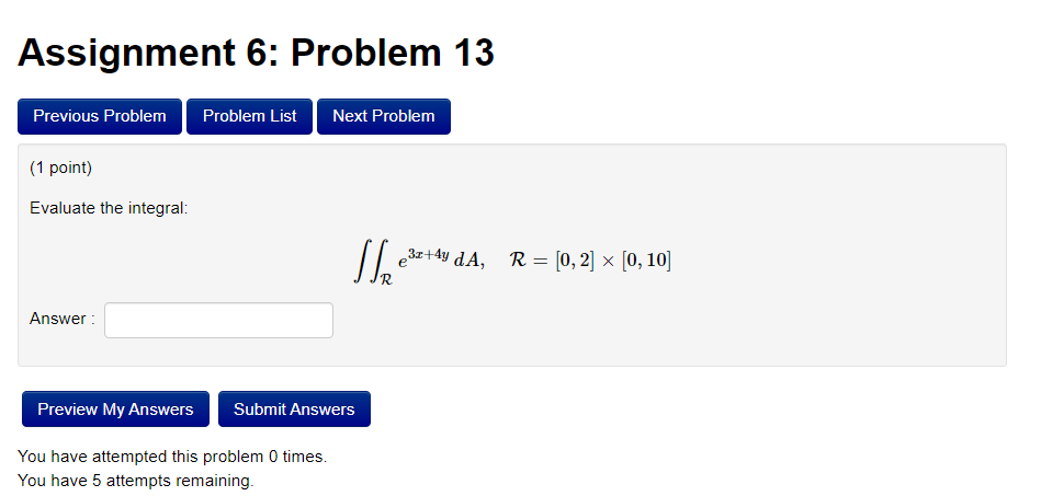 Solved Assignment 6: Problem 13 Previous Problem Problem | Chegg.com