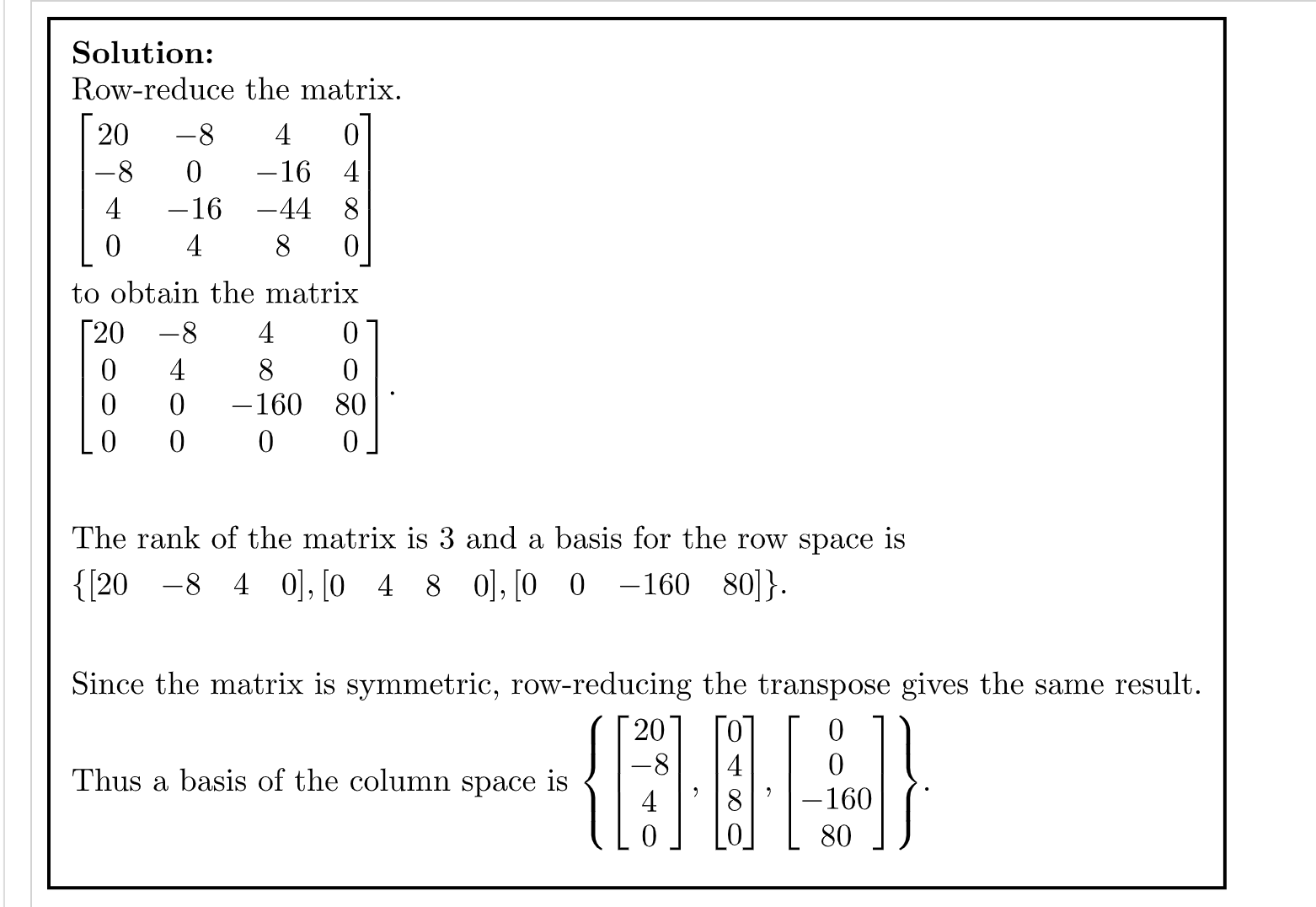 Solution:Row-reduce the | Chegg.com