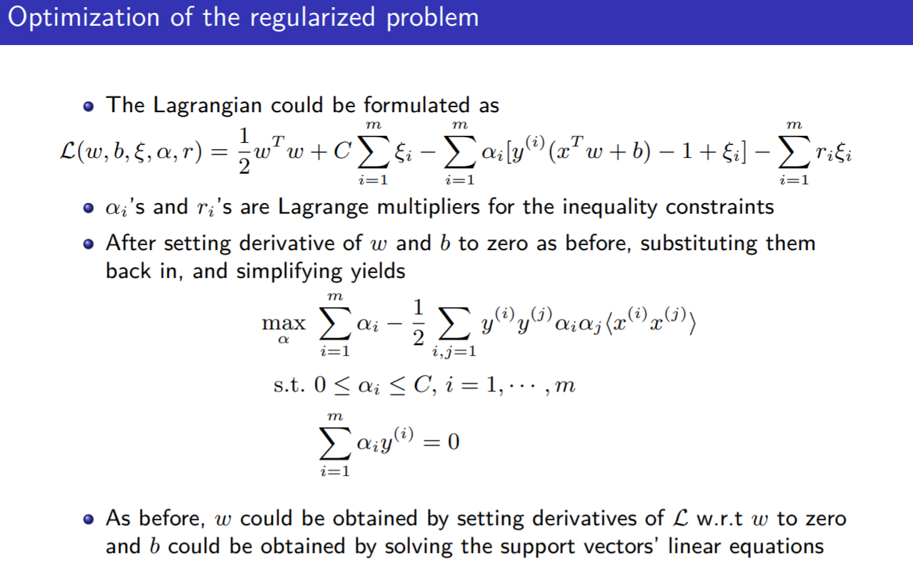 To make the algorithm work for linear non-separable | Chegg.com