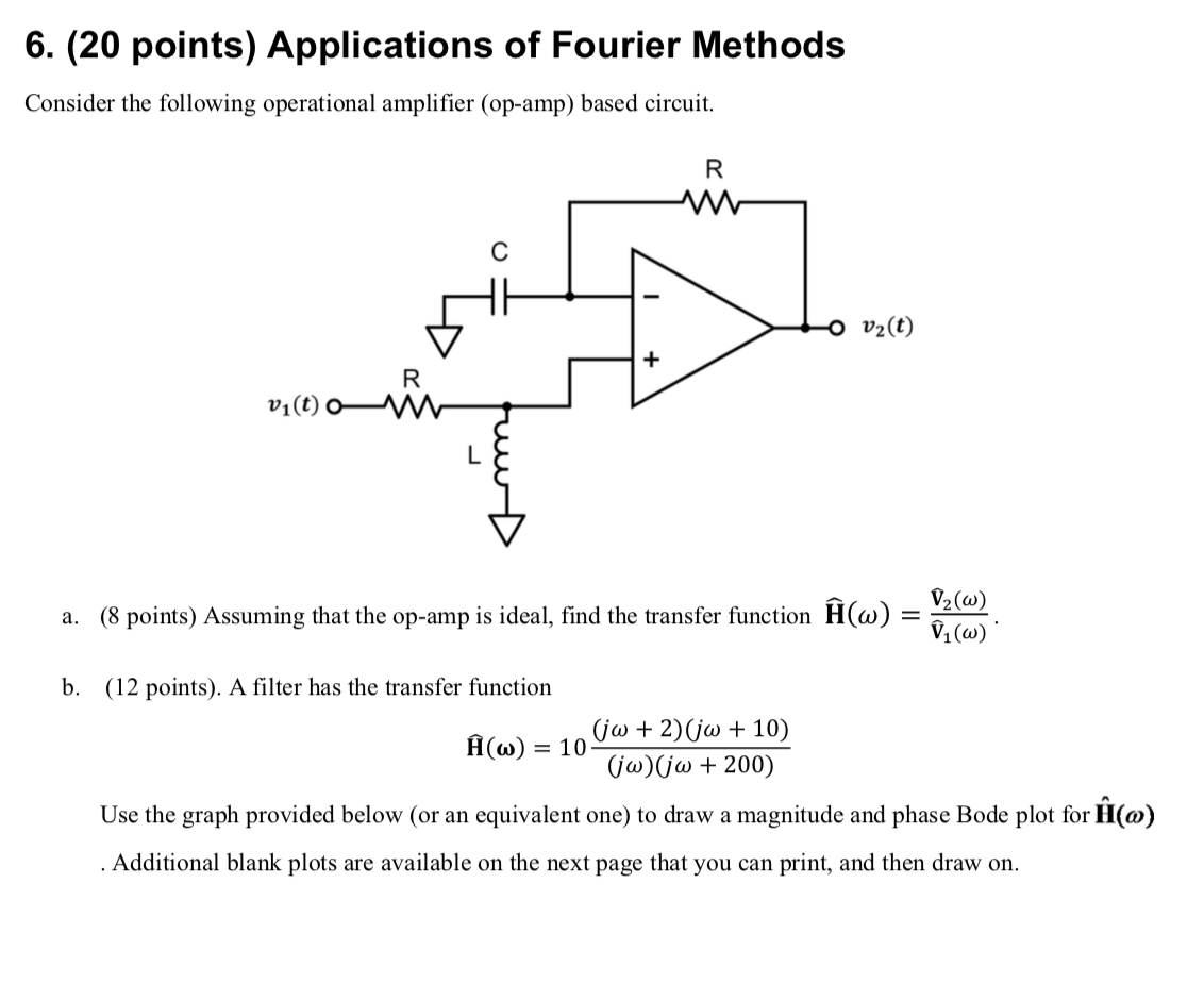 Solved 6. (20 points) Applications of Fourier Methods | Chegg.com