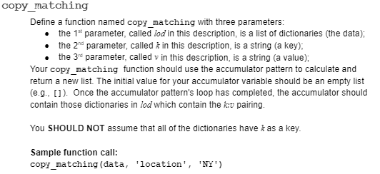 Solved copy_matching Define a function named copy_matching | Chegg.com