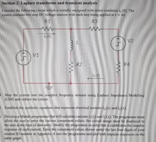Section 2: Laplace transforms and transient analysis | Chegg.com