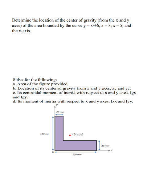 Solved Determine the location of the center of gravity (from | Chegg.com