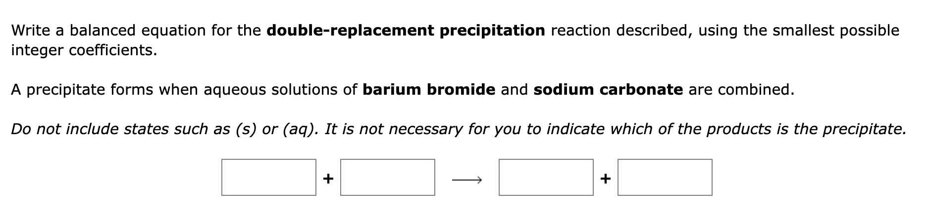 Solved Write a balanced equation for the double-replacement | Chegg.com