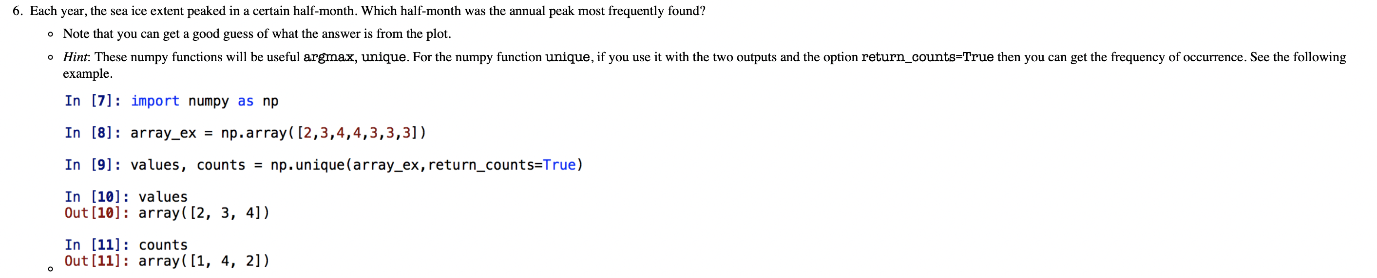 Solved Part C: numpy data analysis In Part B of Week 7's | Chegg.com
