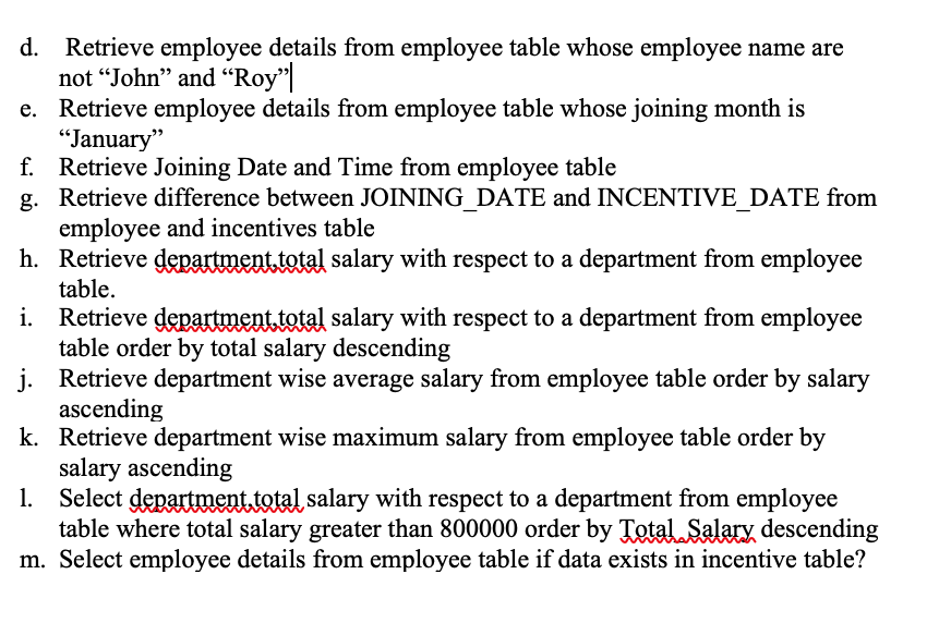 Solved Consider the following tables called Employee and | Chegg.com