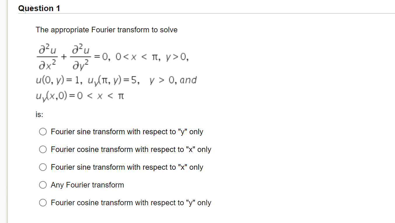 Solved The appropriate Fourier transform to solve | Chegg.com