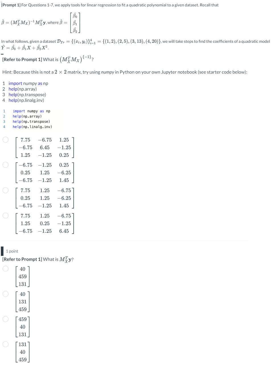 Solved [Prompt 1] ﻿For Questions 1-7, ﻿we apply tools for | Chegg.com