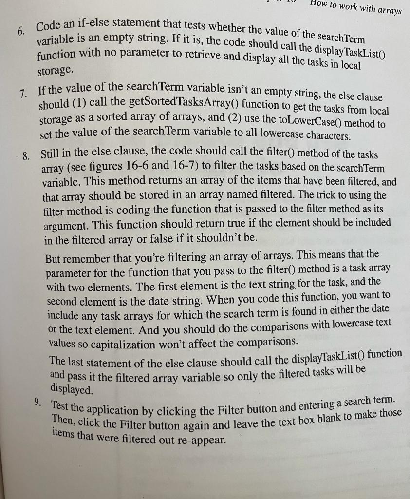 Solved Exercise 16-2 Enhance the Task List 2.0 application | Chegg.com