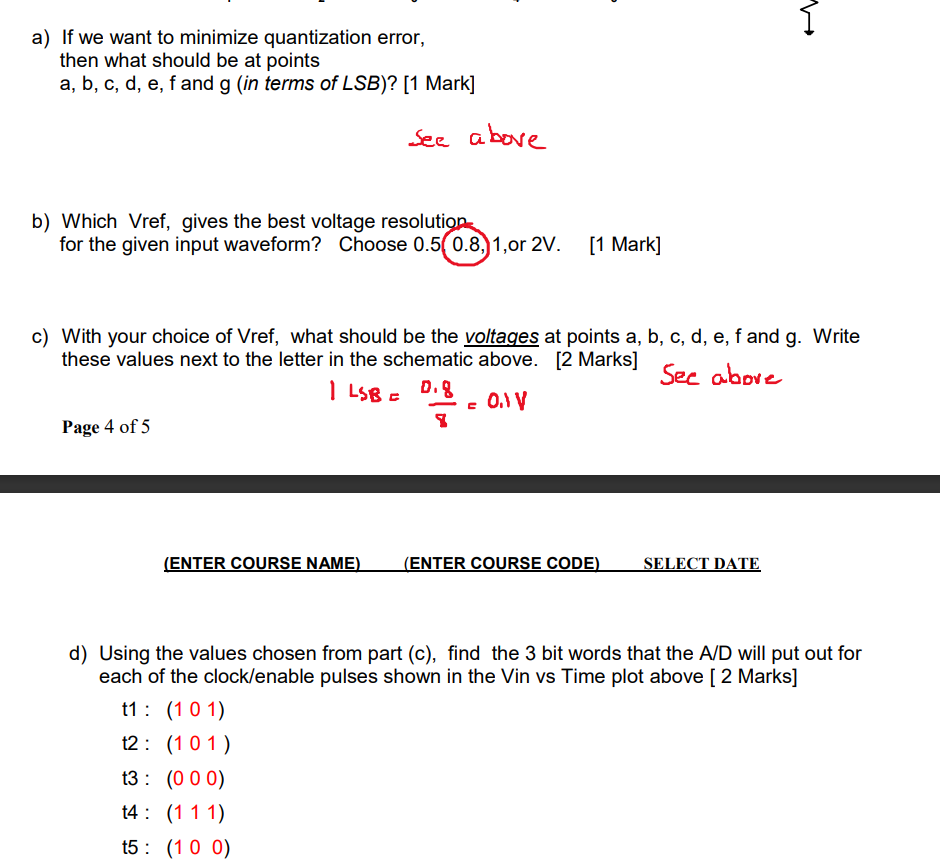 5) The following shows 3 bit FLASH A/D converter and | Chegg.com