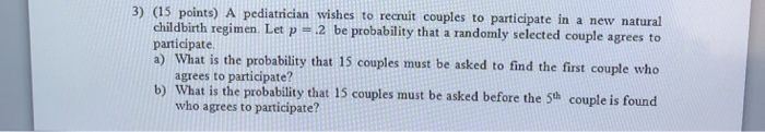 Solved 1) (15 points) Suppose the pmf of a random variable X | Chegg.com