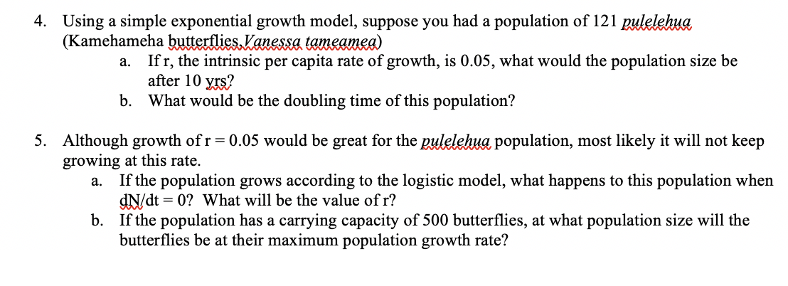 Solved 4. Using a simple exponential growth model, suppose | Chegg.com
