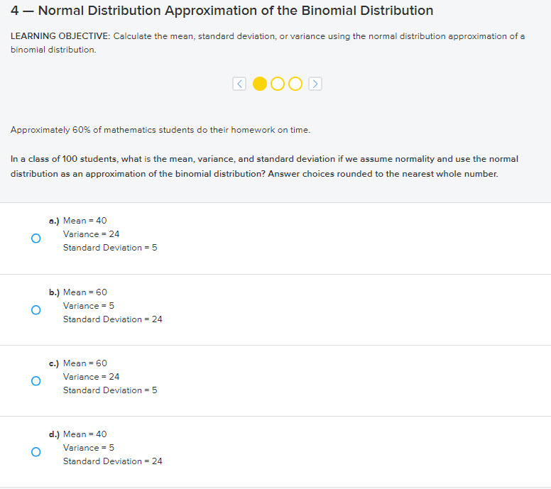Solved 4 - Normal Distribution Approximation of the Binomial | Chegg.com