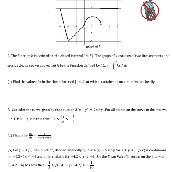 Solved ir graph of k 2. The function k is defined on the | Chegg.com