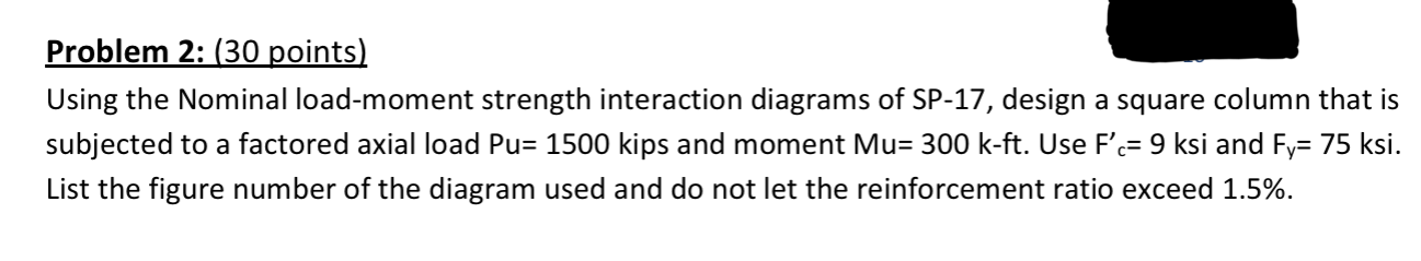 Solved Problem 2: (30 points) Using the Nominal load-moment | Chegg.com