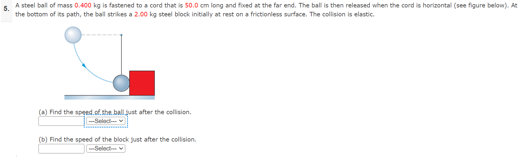 Solved A steel ball of mass 0.400 kg is fastened to a cord | Chegg.com