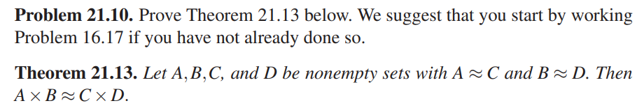 Solved Problem# 16.17. Let A,B,C, and D be nonempty sets. | Chegg.com