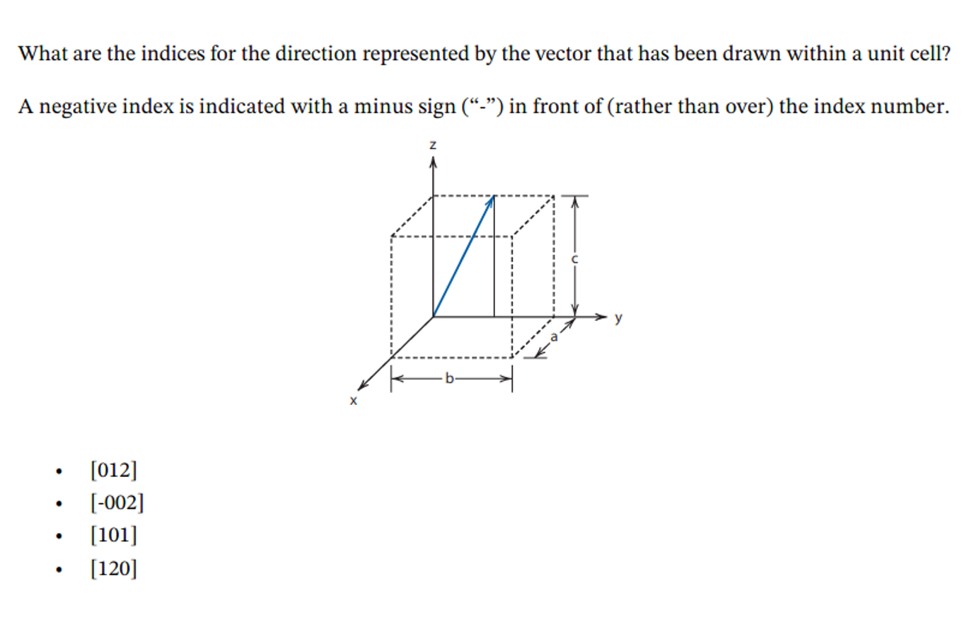 Solved What are the indices for the direction represented by | Chegg.com